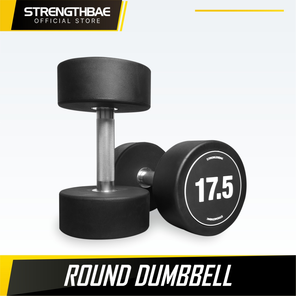 Jual Round Dumbbell STRENGTHBAE Urethane CPU Commercial Gym Dumbbel ...