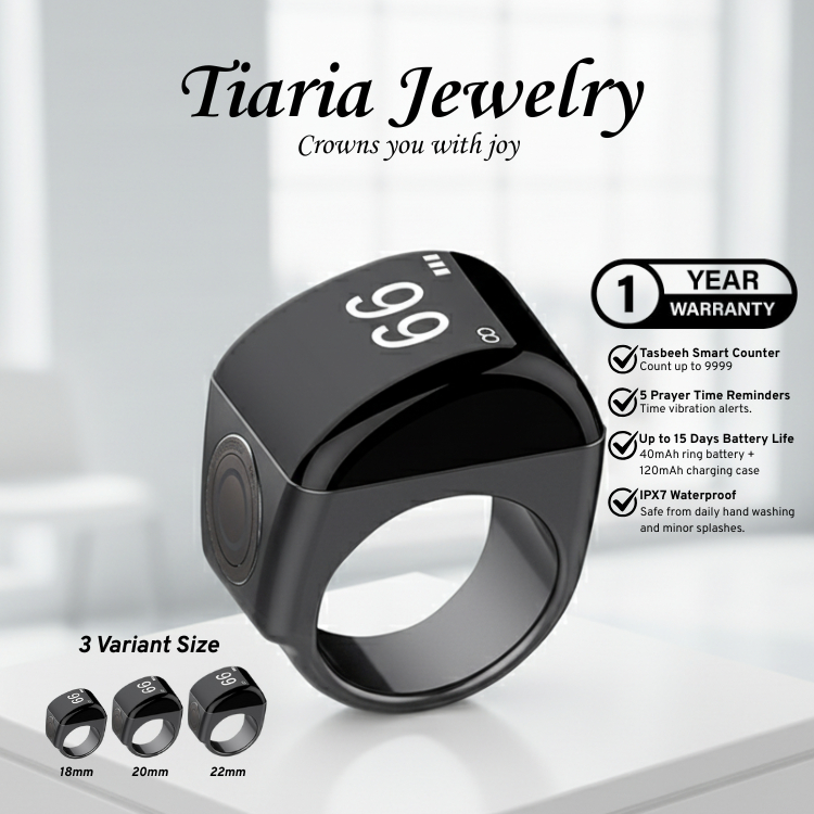 Jual Smart Ring Zikir Cincin Tasbih Digital LED Display Bluetooth ...