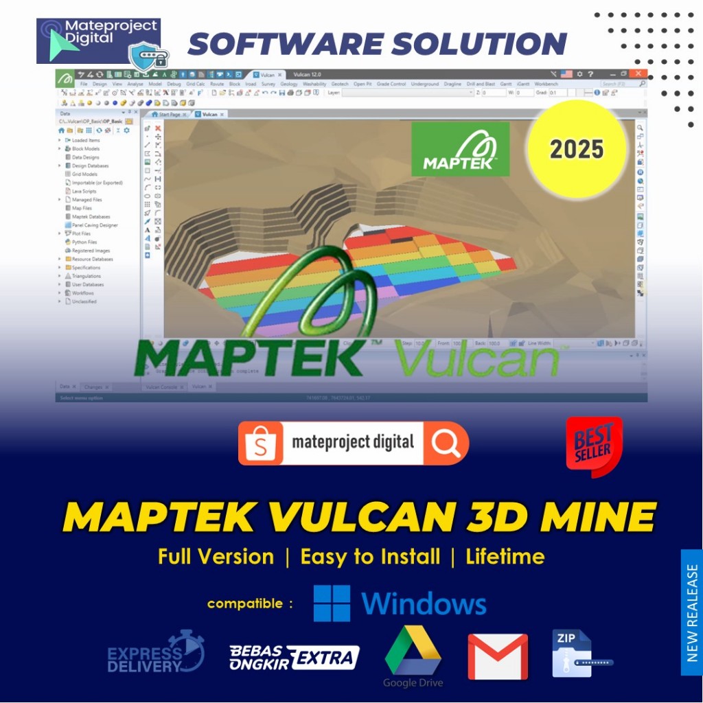 Jual Maptek Vulcan 2024 Full Versi Permanent Software 3D mining ...