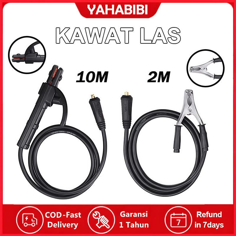 Jual YAHABIBI Kabel las set 2/3/5/10 meter Welding Cable Set Tang Las ...