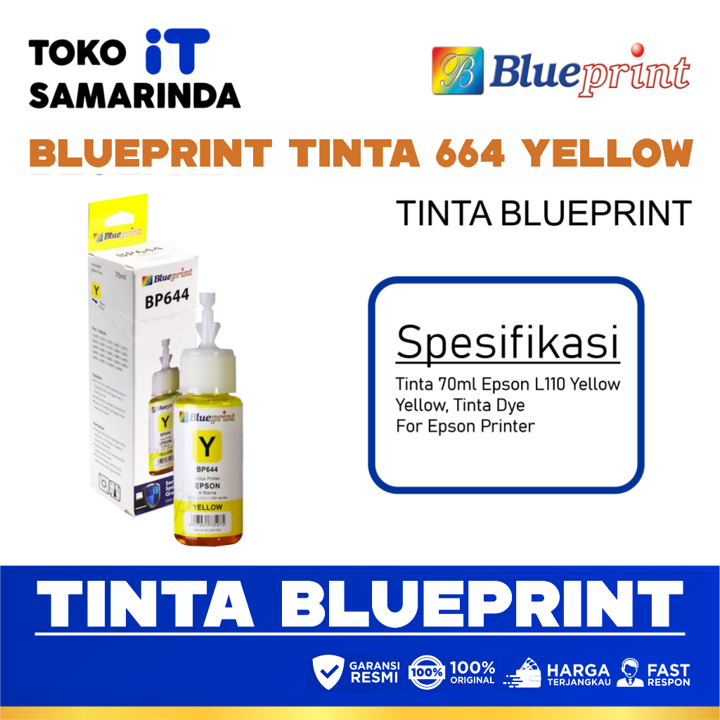 Jual Tinta Epson Blueprint Refill 664 Printer Epson 70ml - Kuning ...