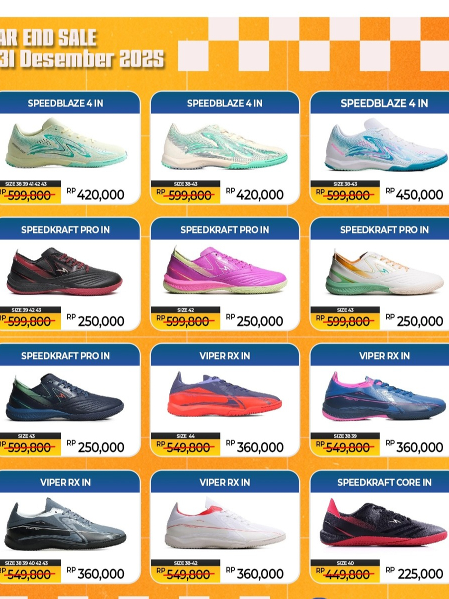 Jual SEPATU FUTSAL SPECS DISKON AKHIR TAHUN - SPEEDBLAZE 4 - VIPER RX ...