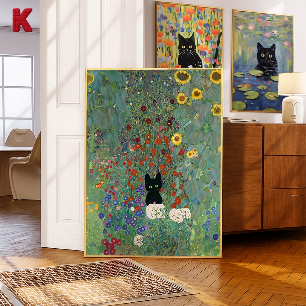 Jual Kreasidekor Pajangan Dinding Kucing Hitam Aesthetic Floral ...