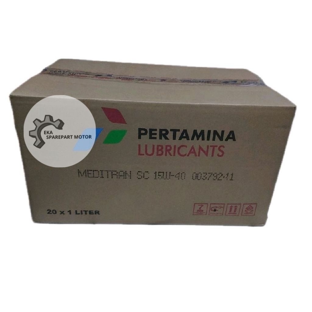 Jual Oil Oli Pertamina Meditran SC 15W-40 1Liter 1000ML isi 20 Botol ...