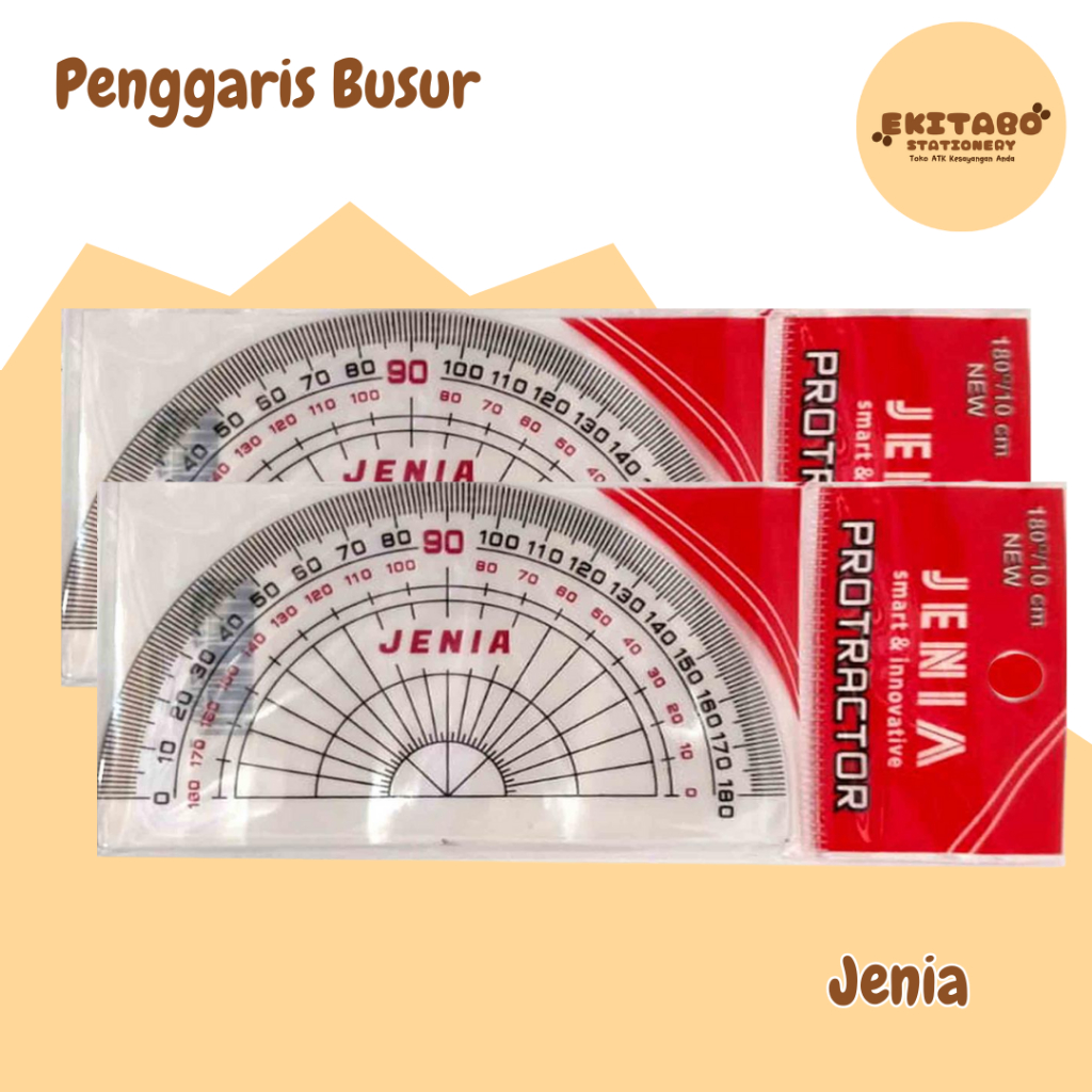 Jual Busur Derajat Jenia 10 cm Plastik Transparan, Desain Kompak ...