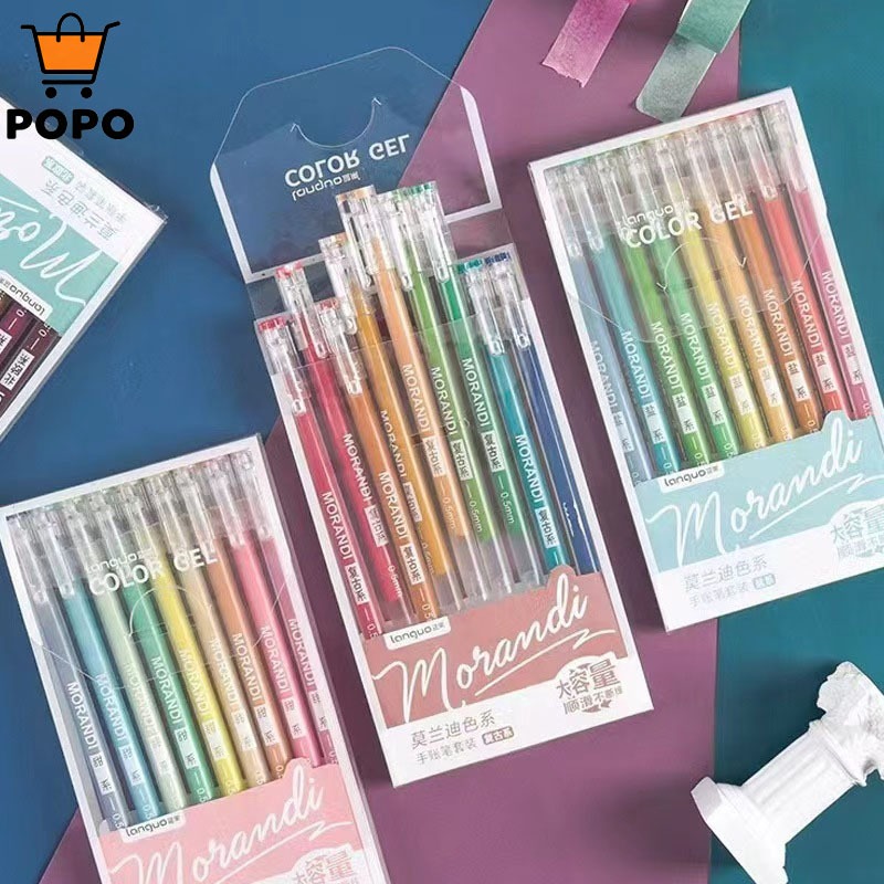 Jual 12 Warna Gel Pen Box Kotak Kawaii 0.5mm Permen Warna Pens Kantor ...