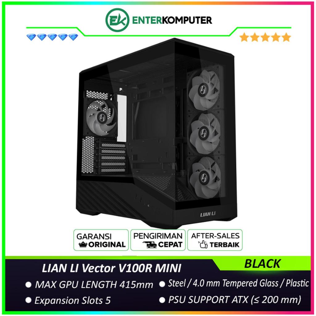 Jual LIAN LI Vector V100R MINI BLACK - Micro-ATX Case - 270 ...