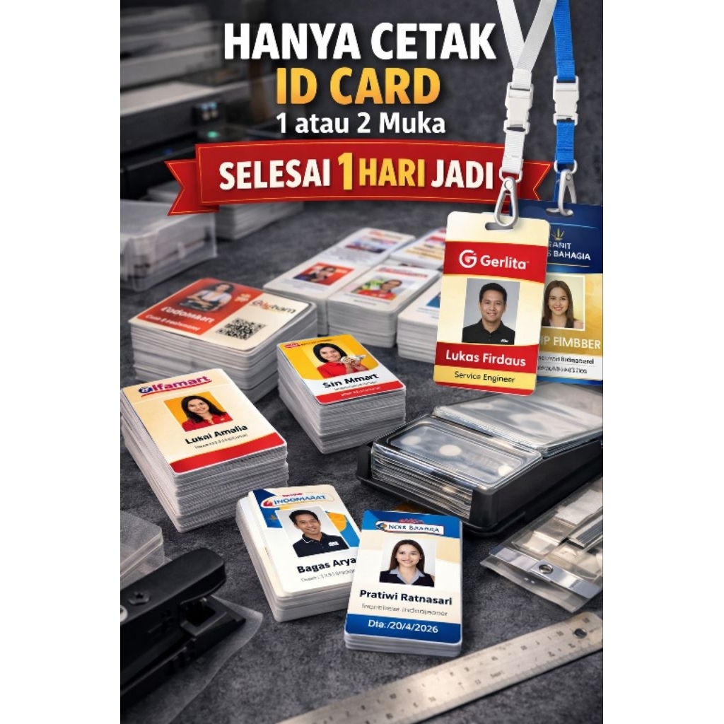 Jual Cetak ID Card Panitia PVC 1 atau 2 Muka | Cepat 1 Hari Jadi ...