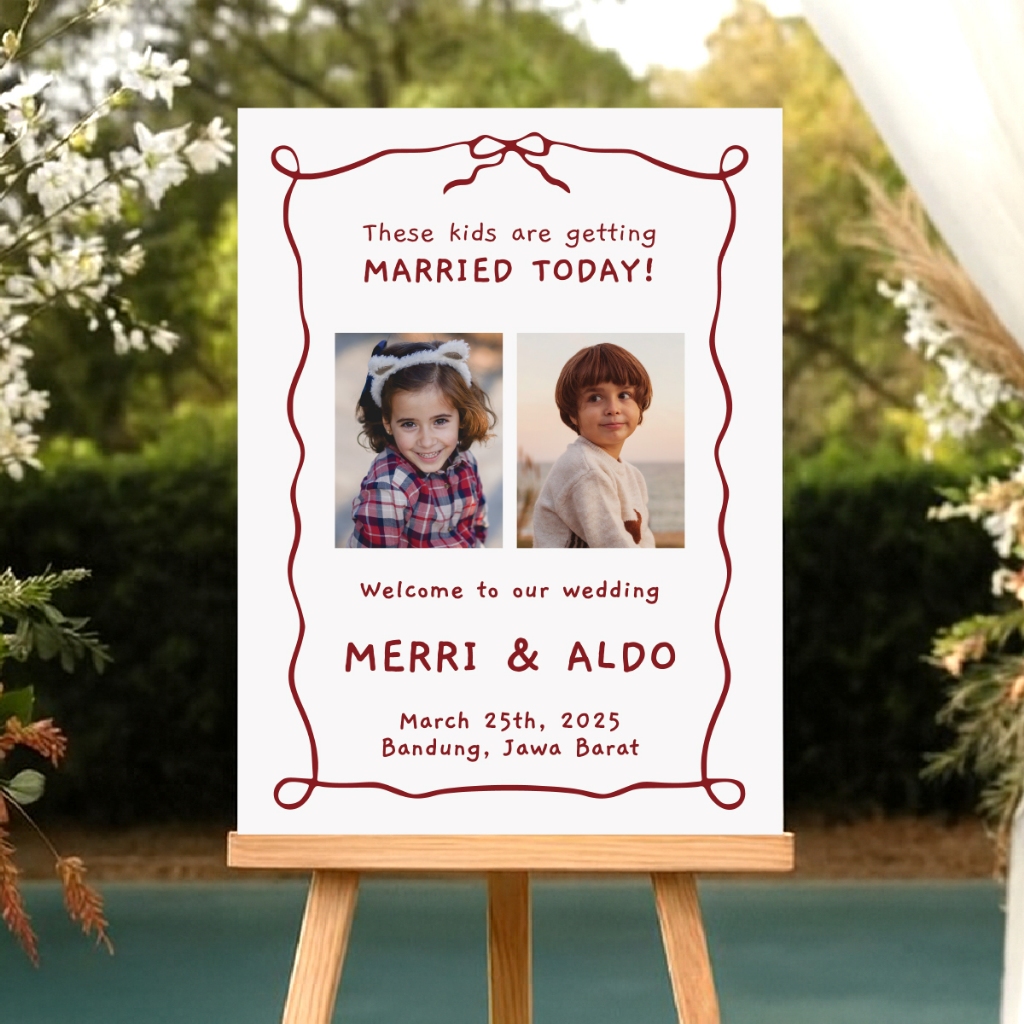 Jual Cetak Foto Wedding [PROMO] Welcome Sign Masa Kecil Vintage Free ...
