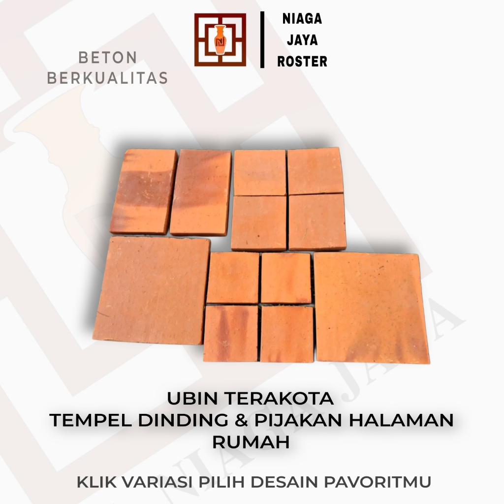 Jual NIAGA JAYA ROSTER- Ubin Tempel Terakota /Pijakan/ Model Tanah Liat ...