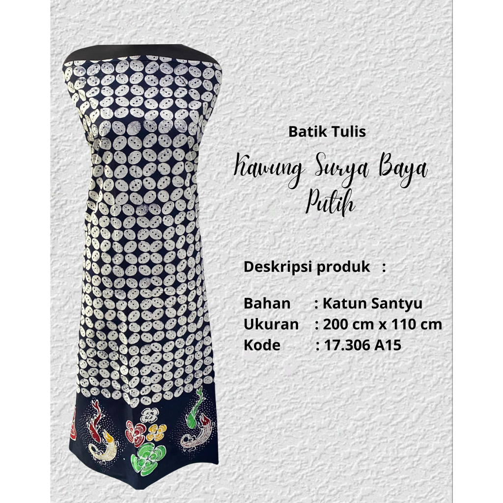 Jual batik kawung surya baya putih - batik khas surabaya - motif sura ...