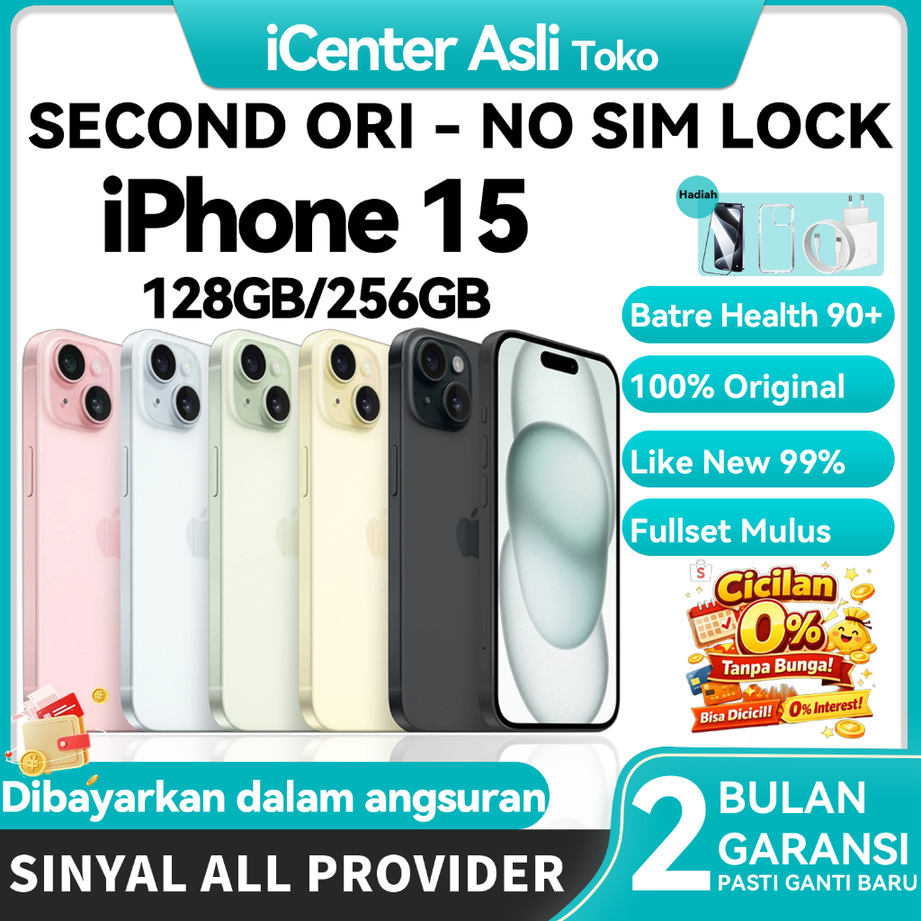 Jual iPhone 15 SECOND INTER 128GB/256GB ASLI 100% MULUS NORMAL BH 95% ...
