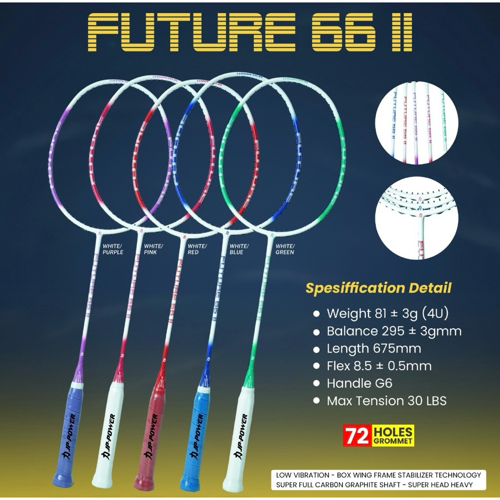 Jual RAKET BADMINTON JP POWER FUTURE 66 ORIGINAL | Shopee Indonesia