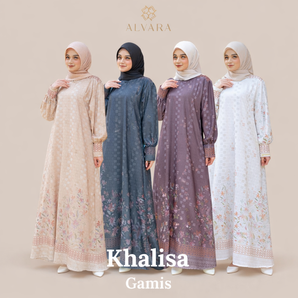 Jual ALVARA Khalisa Silk Snowy Gamis Kondangan Model Terbaru 2025 Dress ...