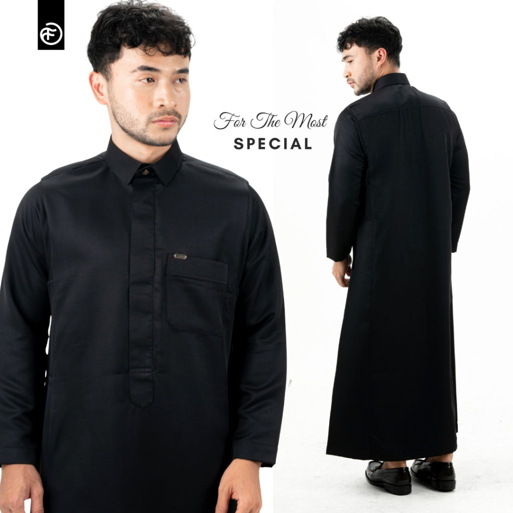 Jual FOBDG Gamis Jubah Style arabic Thobe Hitam Pria Dewasa Bahan ...