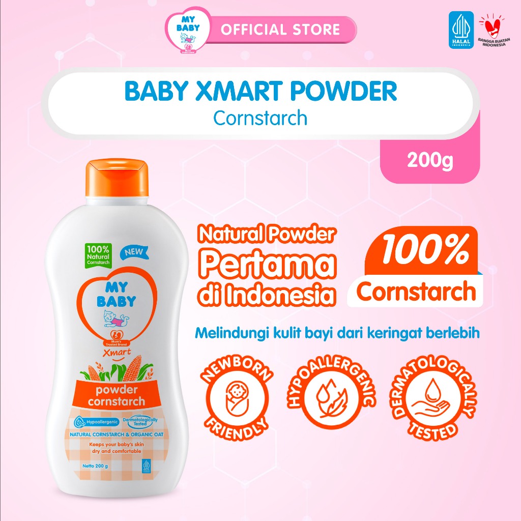 Jual MY BABY Xmart Powder Organic Cornstarch 200 g - Exp: 05.2028 ...