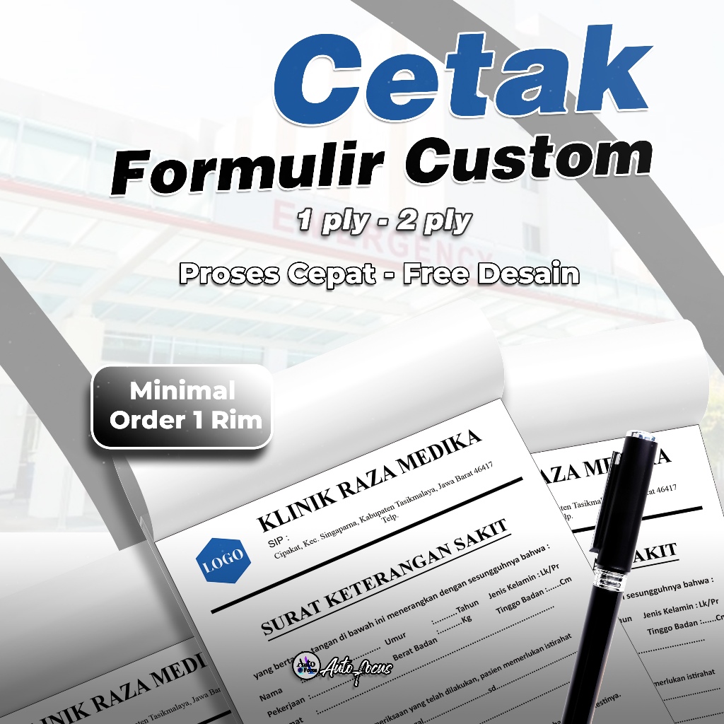 Jual Cetak Formulir Custom NCR 1–2 Ply (Klinik & Perusahaan) | Shopee ...