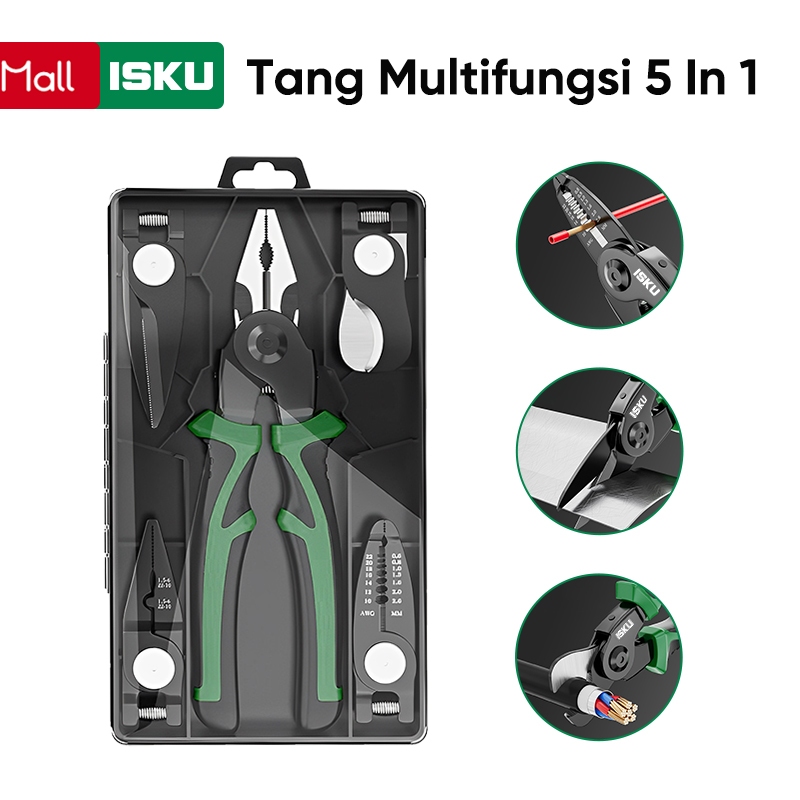 Jual Isku Tang Kombinasi Multifungsi 5 In 1 Tang Kawat/Tang Jepit/Tang ...