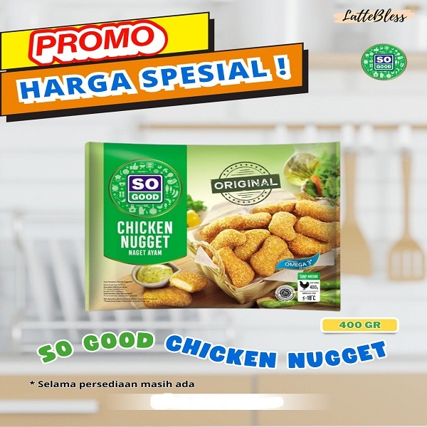 Jual CHICKEN NUGGET ORIGINAL SO GOOD 400GR FROZEN DAGING AYAM OLAHAN ...