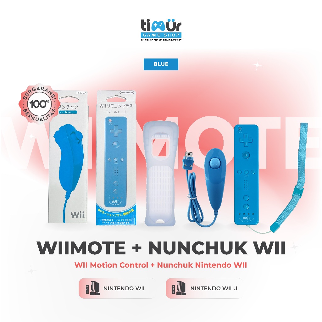 Jual Wiimote + Nunchuk Controller Build In Motion Plus Nintendo Wii ...