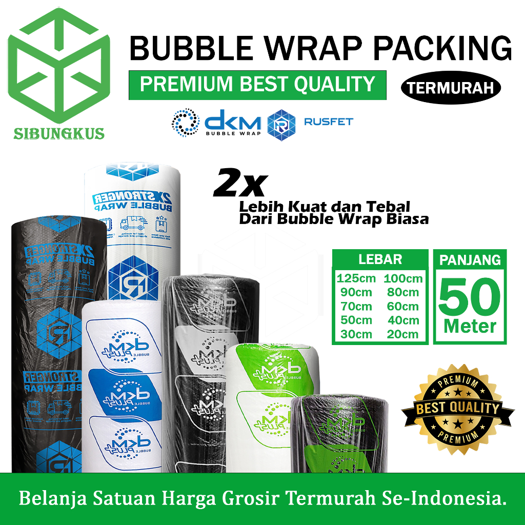 Jual PLASTIK BUBBLE WRAP 60X50 DKM+ BENING EKONOMIS PREMIUM BUBLEWRAP ...