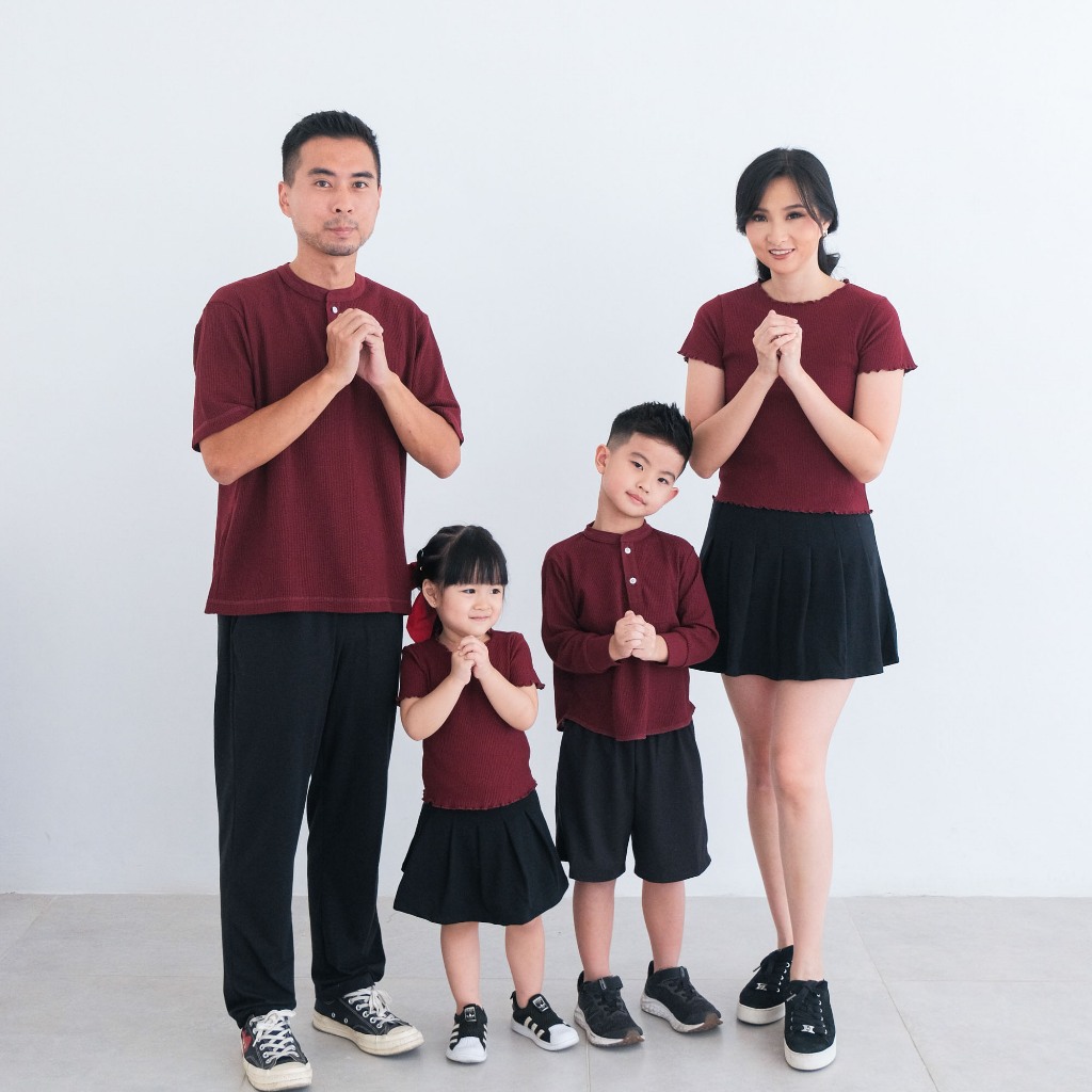 Jual Isla Camila Maroon Family - Set Pakaian Keluarga - Baju Couple ...