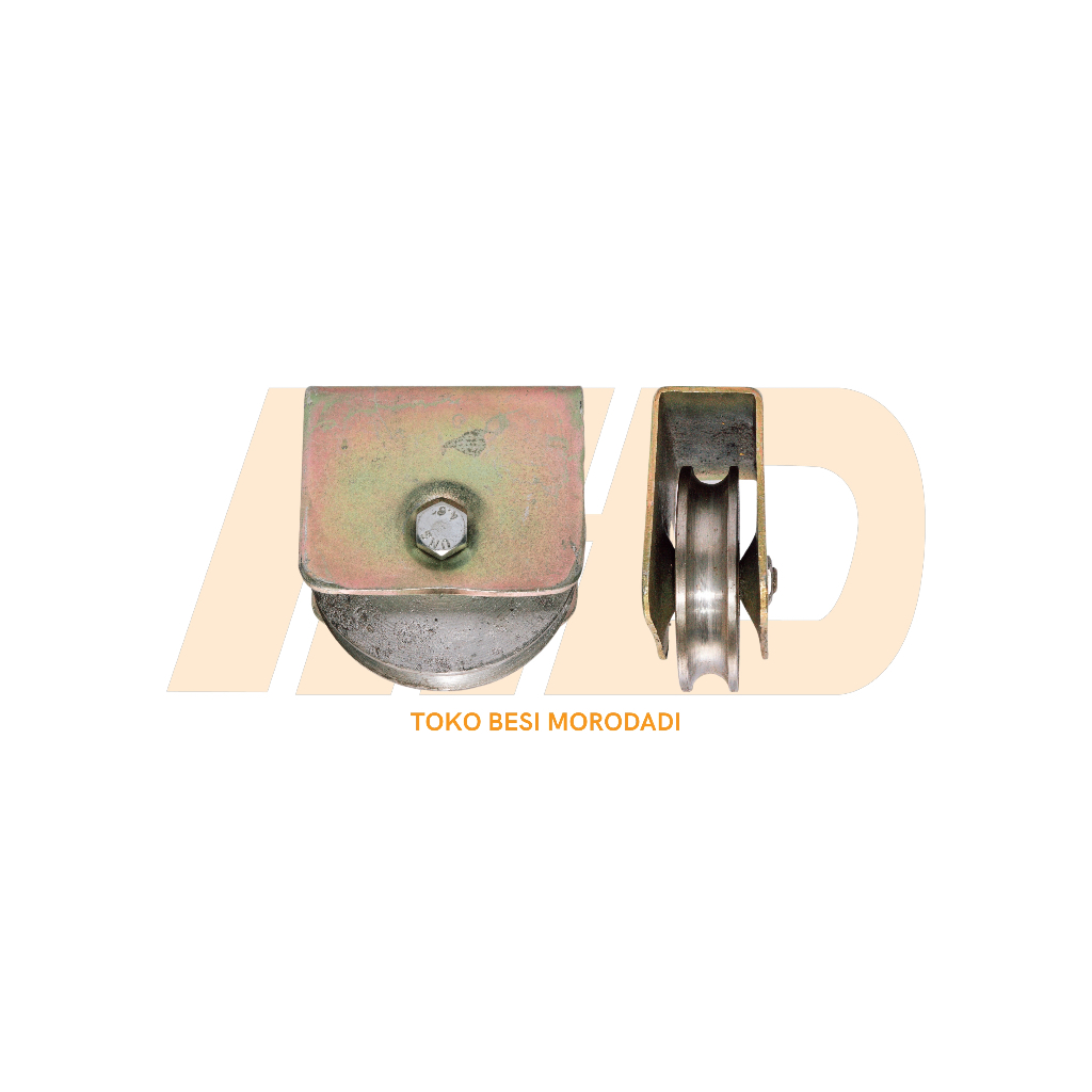 Jual Roda Pagar Besi Super 8cm Bulat (U) dan Siku (V) || Roda Pintu ...