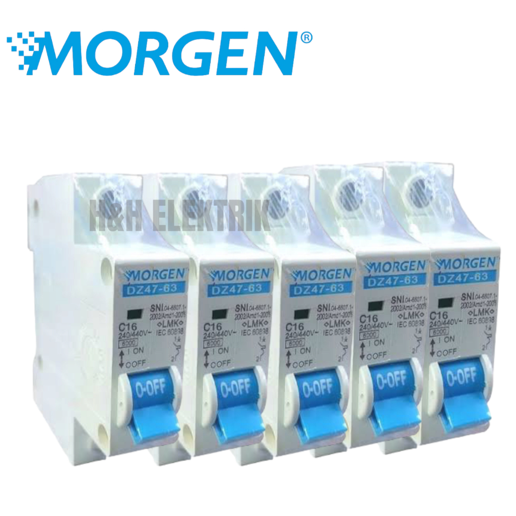 Jual Morgen MCB 1 Phase 2A / 4A / 6A / 10A / 16A / 20A / 25A / 32A ...