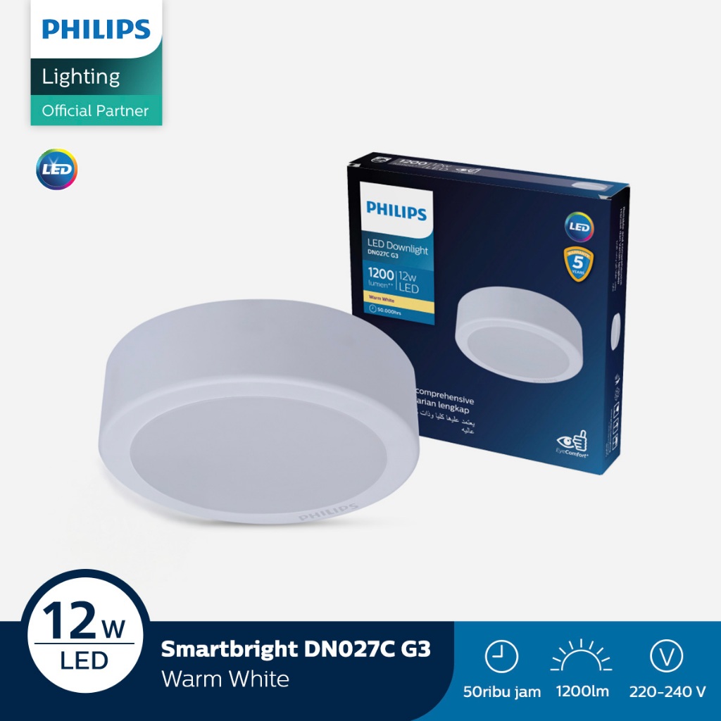 Jual Philips Lampu Downlight DN027C G3 LED15 12W 220-240V D175 Cahaya ...