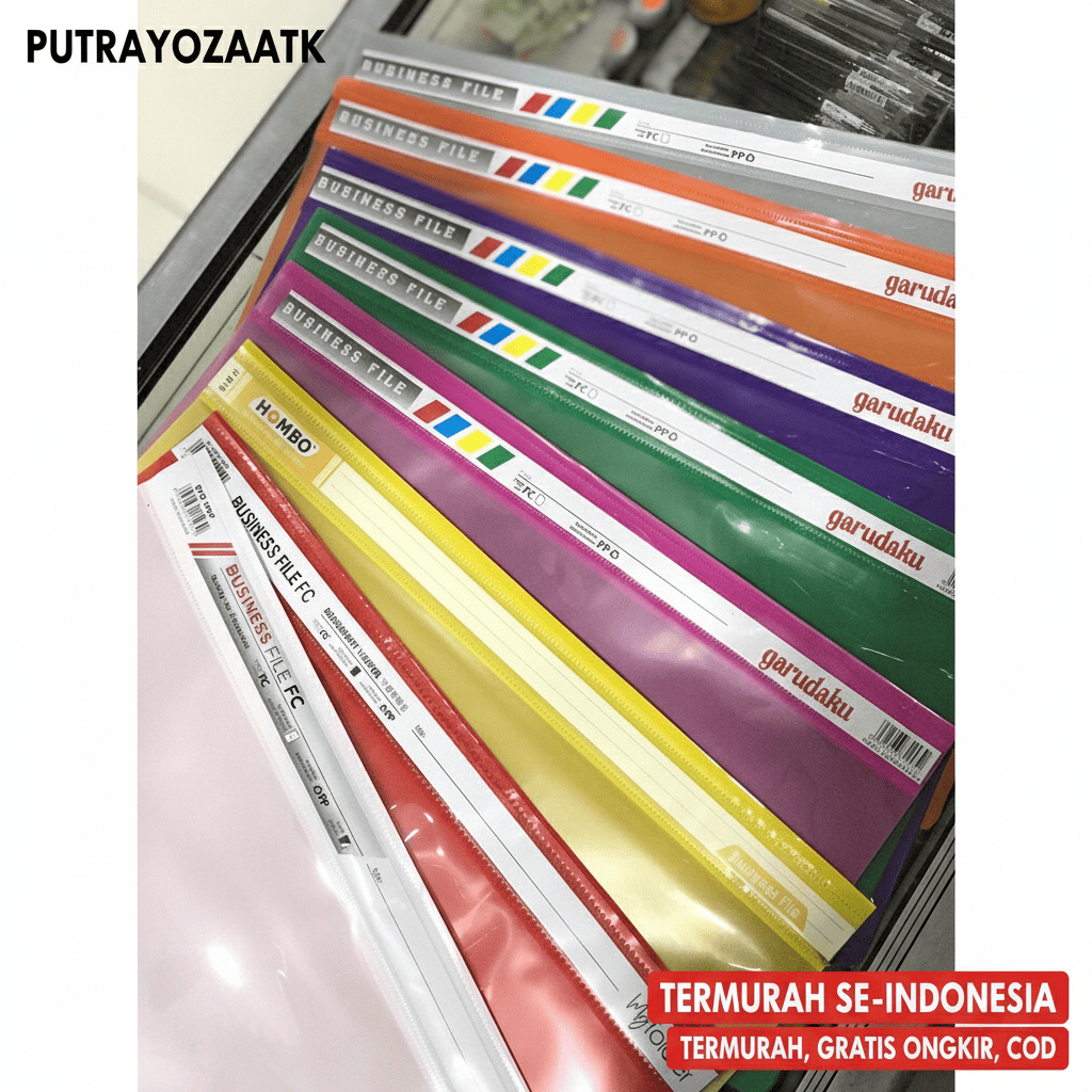 Jual 1PAK (12PCS) MAP PLASTIK FILE BUSINESS TULANG BERBAGAI MACAM WARNA ...