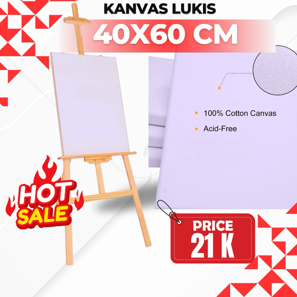 Jual kanvas Lukis 40x60 CM bisa untuk semua jenis cat canvas sudah siap ...