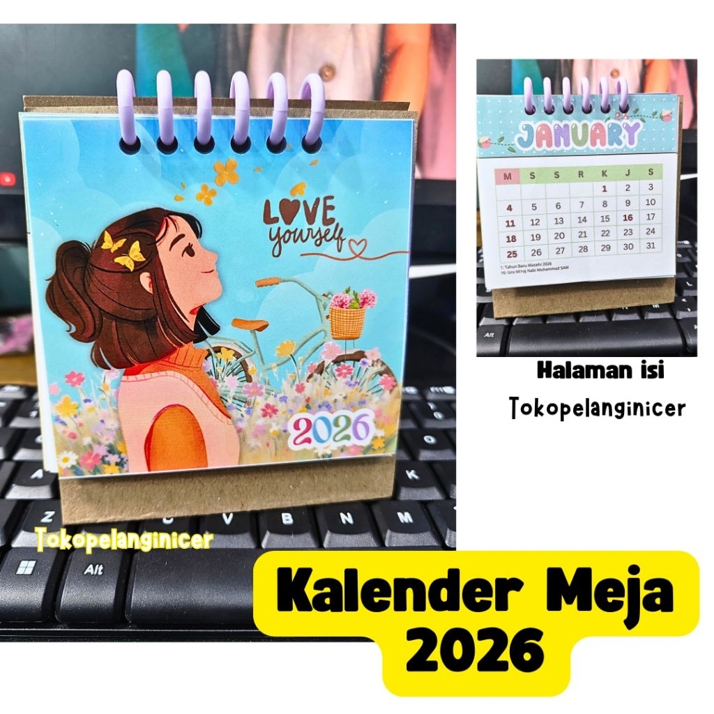 Jual Kalender Meja 2026 Estetik Chick Girl-Kalender Mini Spiral Custom ...