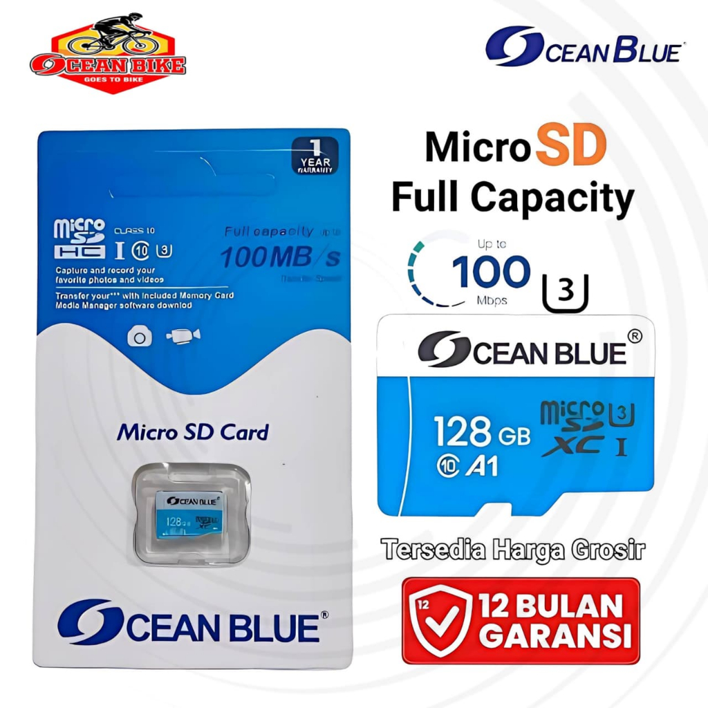 Jual OCEANBLUE Memory Card Hp micro SD Kartu Memori MMC TF Class10 U3 ...