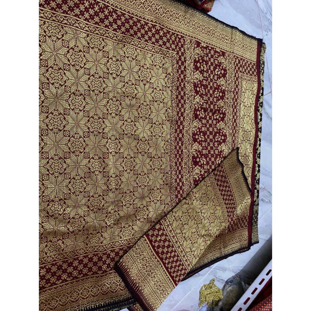Jual SALEE SONGKET LEPUS PREMIUM MARON GOLD / SONGKET PALEMBANG ASLI ...