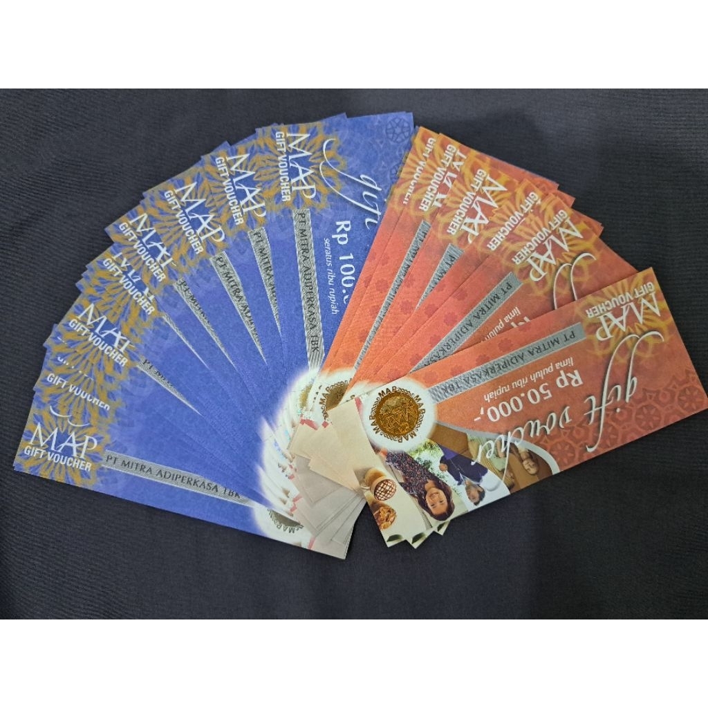 Jual Voucher MAP pecahan 100rb (25 lembar) dan pecahan 50rb (10 lembar ...