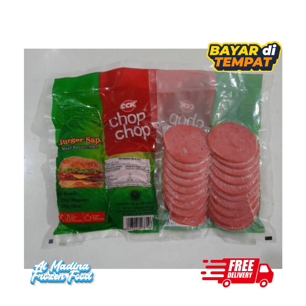 Jual SLICE BURGER DAGING BURGER CHOP CHOP 280grm ISI 20pcs | Shopee ...