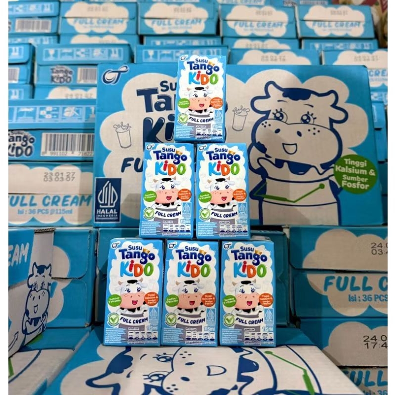 Jual (1 DUS) TANGO KIDO SUSU UHT FULL CREAM 115 ML ISI 36 PCS | Shopee ...