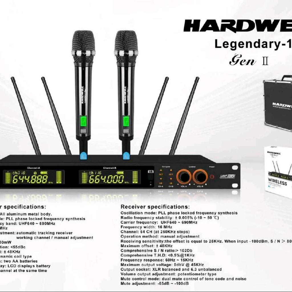 Jual Mic Wireless Hardwell Legendary 1 Gen II Double Mic Handheld ...