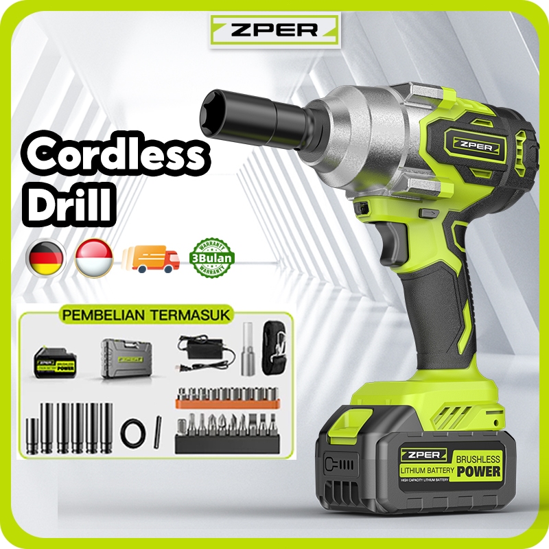 Jual ZPER Impact Wrench Brushless 1200NM Impact Baterai Air Jumbo ...