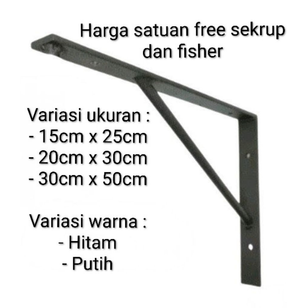 Jual Siku rak dinding besi beton 10mm penyangga ambalan | Shopee Indonesia