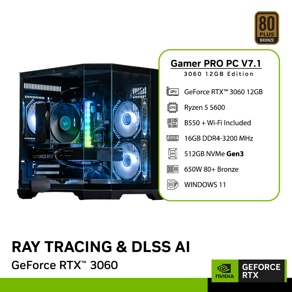 Jual PC Rakitan NVIDIA - Gamer PRO PC V7.1 | GeForce RTX 3060 12GB ...