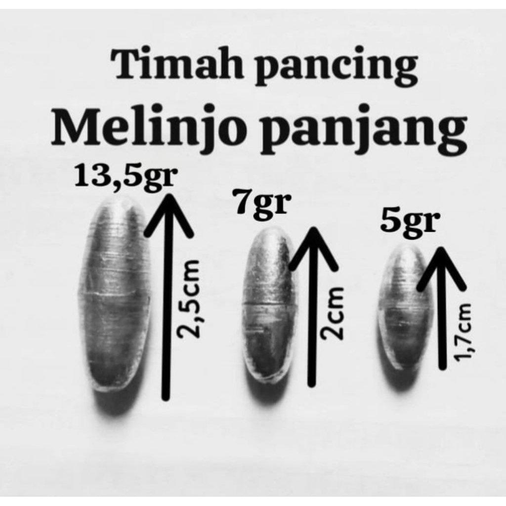 Jual timah / timbel / pemberat untuk mancing model melinjo panjang ...