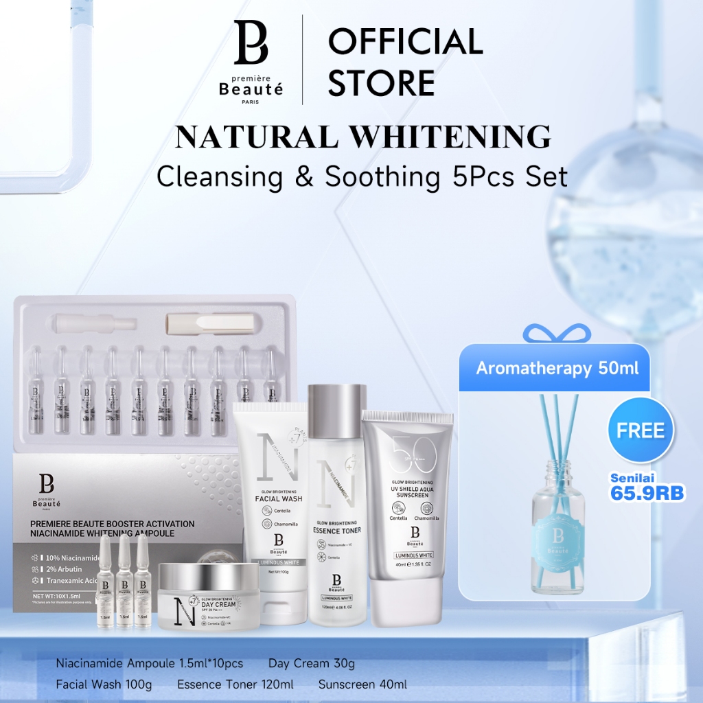 Jual PREMIERE BEAUTE Natural Whitening Cleansing & Soothing 5Pcs Set ...