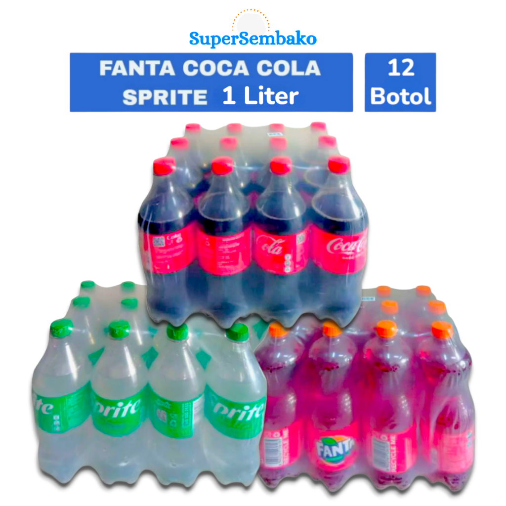 Jual Minuman Bersoda Sprite / Fanta / Coca Cola Soda 1L / 1 Liter Dus ...