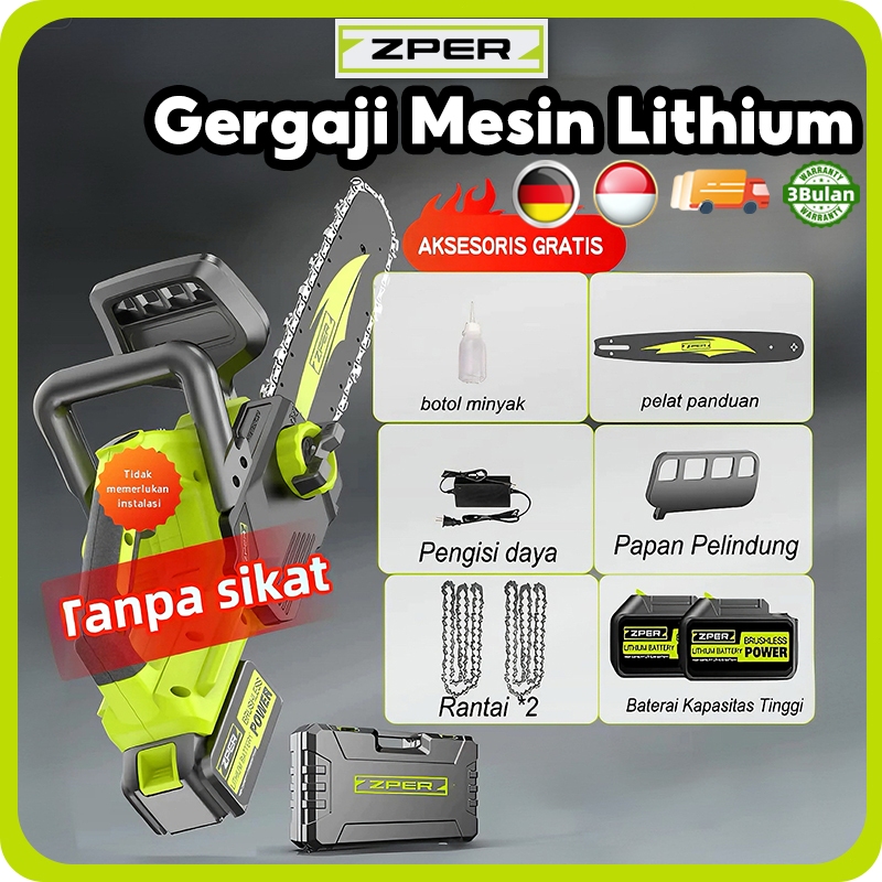 Jual ZPER 16inch Cordless Chainsaw Gergaji Mesin Lithium Gergaji 12 ...