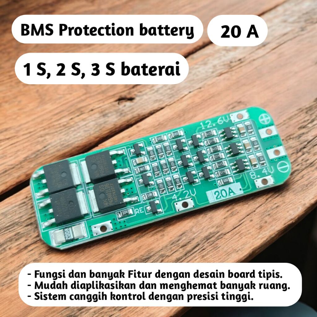 Jual BMS Proteksi baterai 1S 2S 3S Lithium li-ion 20 A - Modul Charge ...