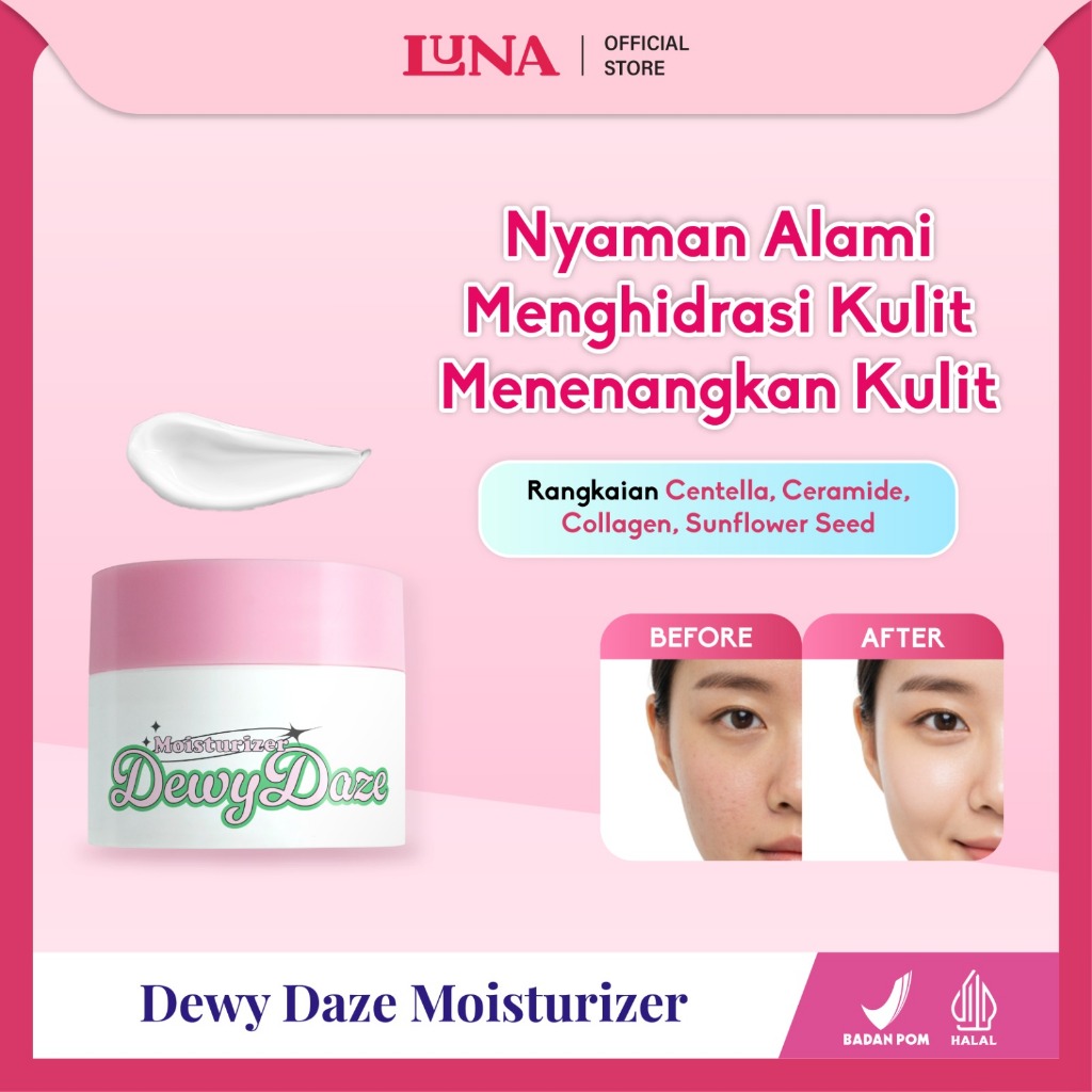 Jual Luna Moisturizer (Dewydaze) 15gr BPOM - cerah glowing, menghidrasi ...