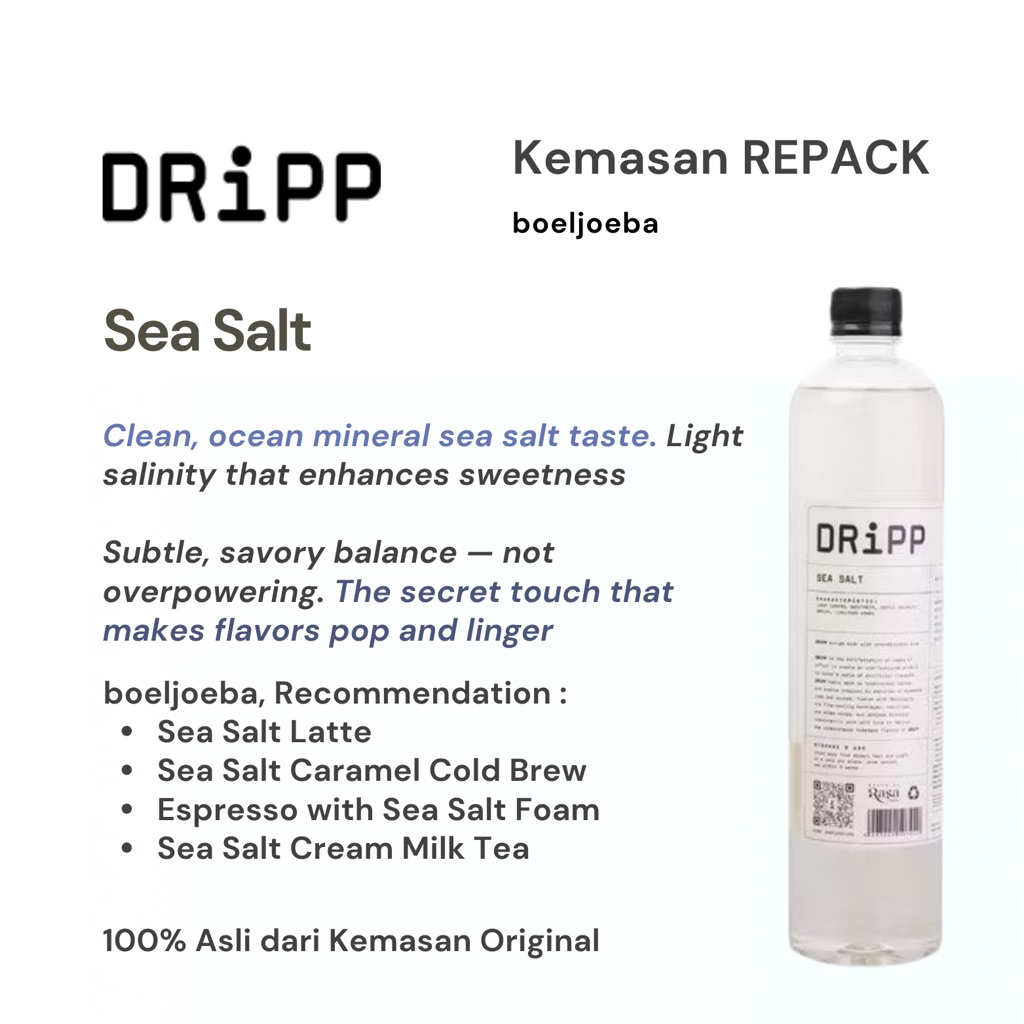 Jual Dripp - Sea Salt Syrup Repack [30, 50, 100] g | Shopee Indonesia