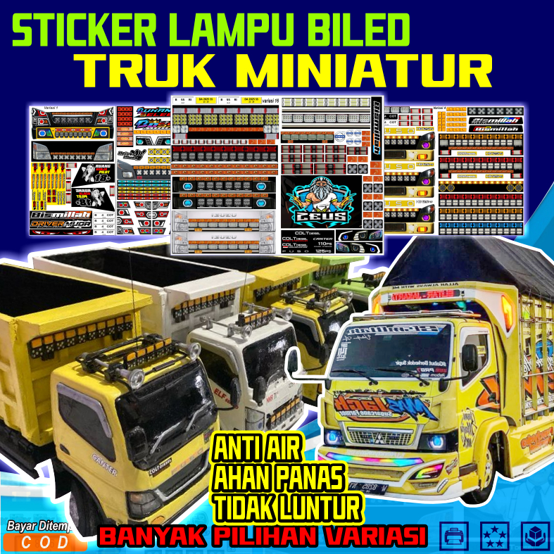 Jual STIKER LAMPU BILET MINIATUR TRUK,STIKER TRUK OLENG BAHAN ANTI AIR ...