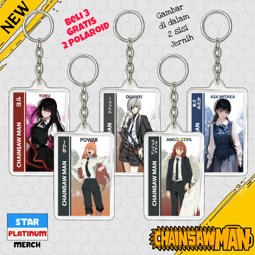 Jual Gantungan Kunci Chainsaw Man - Keychain Chainsaw Man - Ganci ...